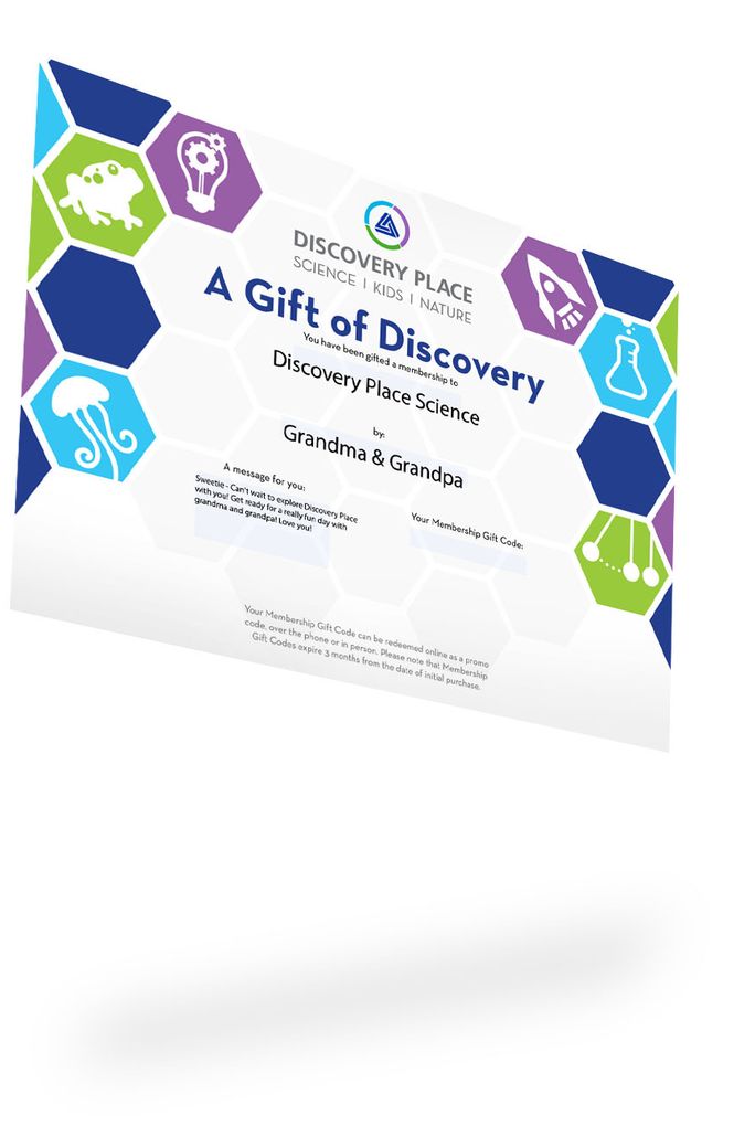 Give a Discovery Place Gift Cards and Gift Membership