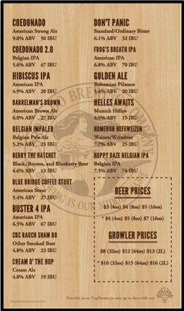 Digital Drink Menus - TapHunter