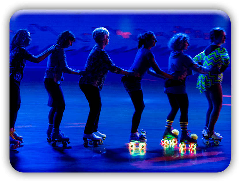 Glow in the dark roller skating