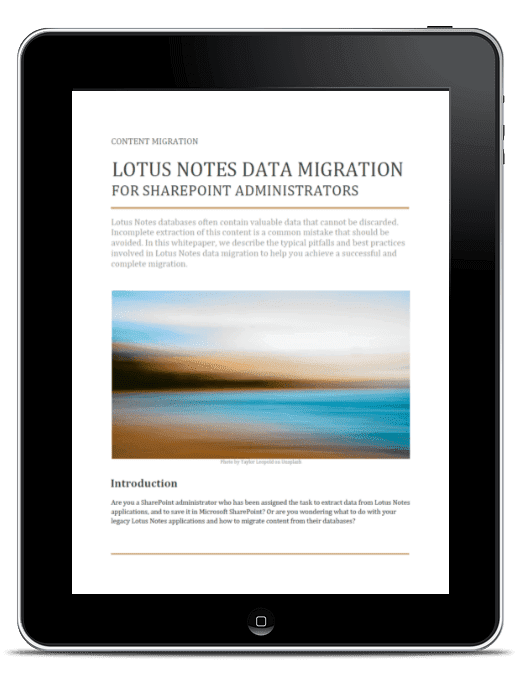 Lotus Notes Data Migration for SharePoint Administrators | SWING Software