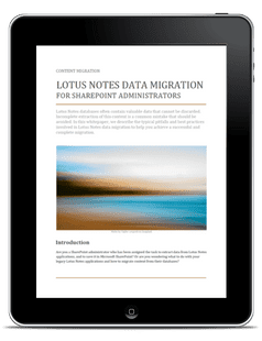 Lotus Notes Data Migration for SharePoint Administrators | SWING Software