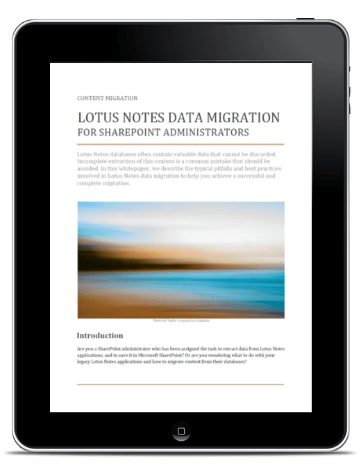 Lotus Notes Data Migration for SharePoint Administrators | SWING Software