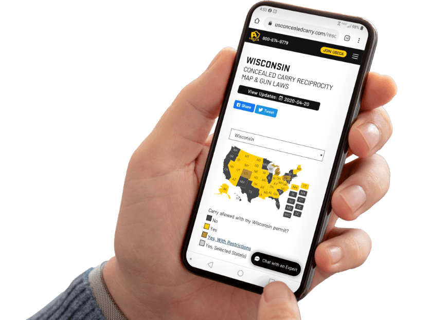 USCCA Concealed Carry Reciprocity Map & Gun Laws by State